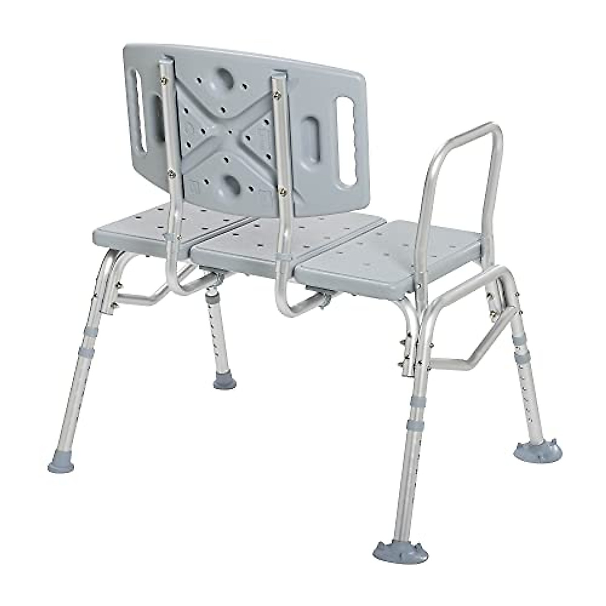Drive Medical 12025KD-1 Folding Universal Sliding Transfer Bench, Gray