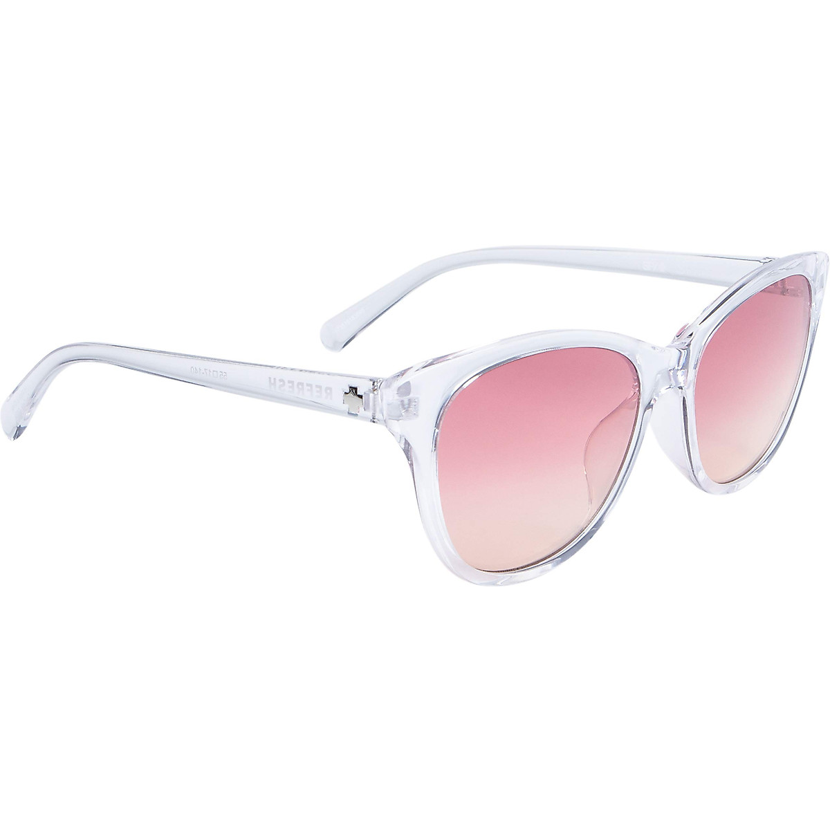 SPY Optic Spritzer, Cat-Eye Sunglasses, Color and Contrast Enhancing Lenses, Clear - Pink Sunset Lenses