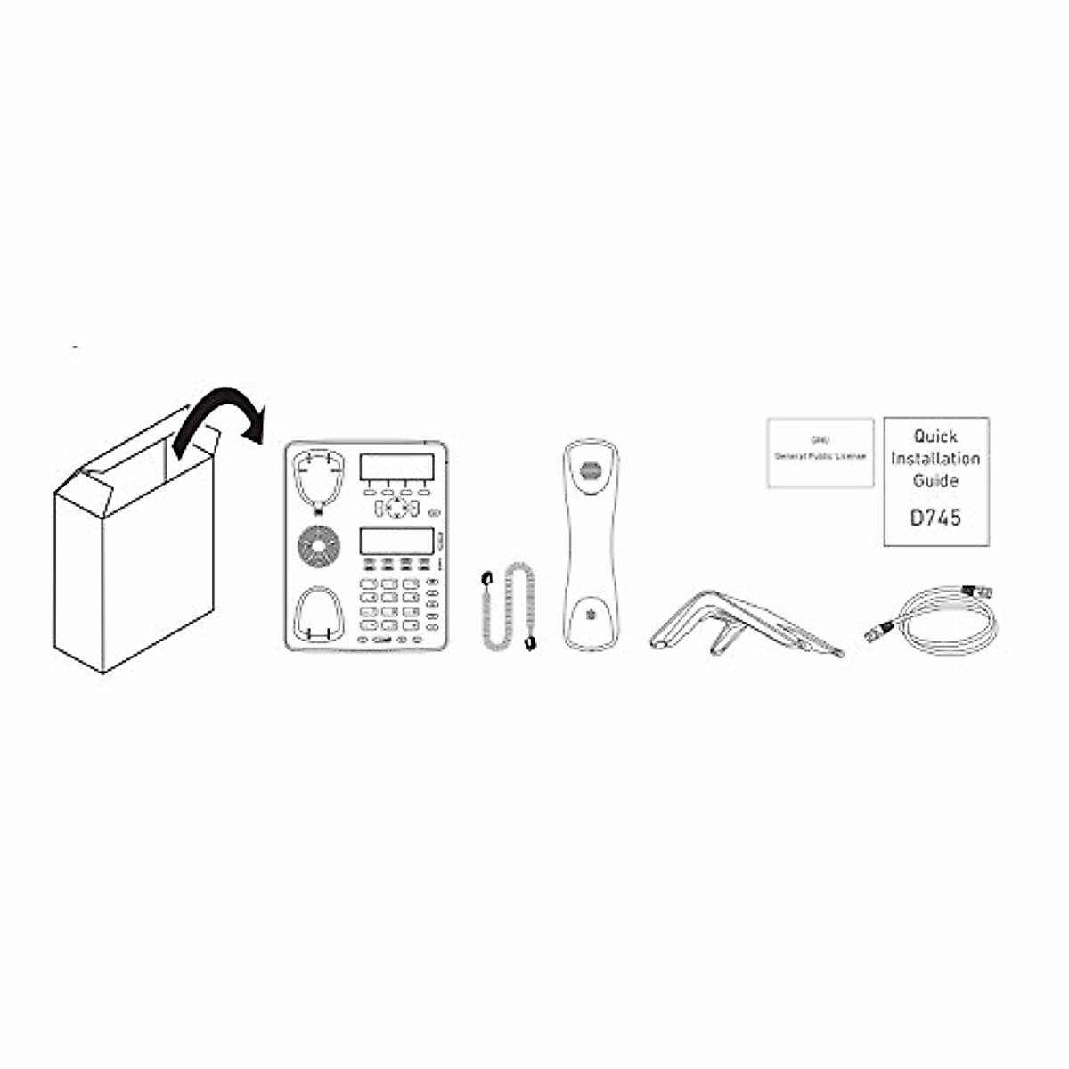 Snom SNO-D745 Sip Desk Phone with High-Resolution Display VoIP Phone and Device, Black