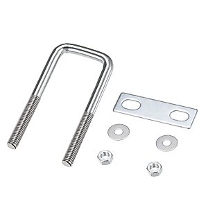 METALLIXITY U Bolts (M8x25x90mm), Square U Bolt Carbon Steel with Accessories - for Construction, Pipe