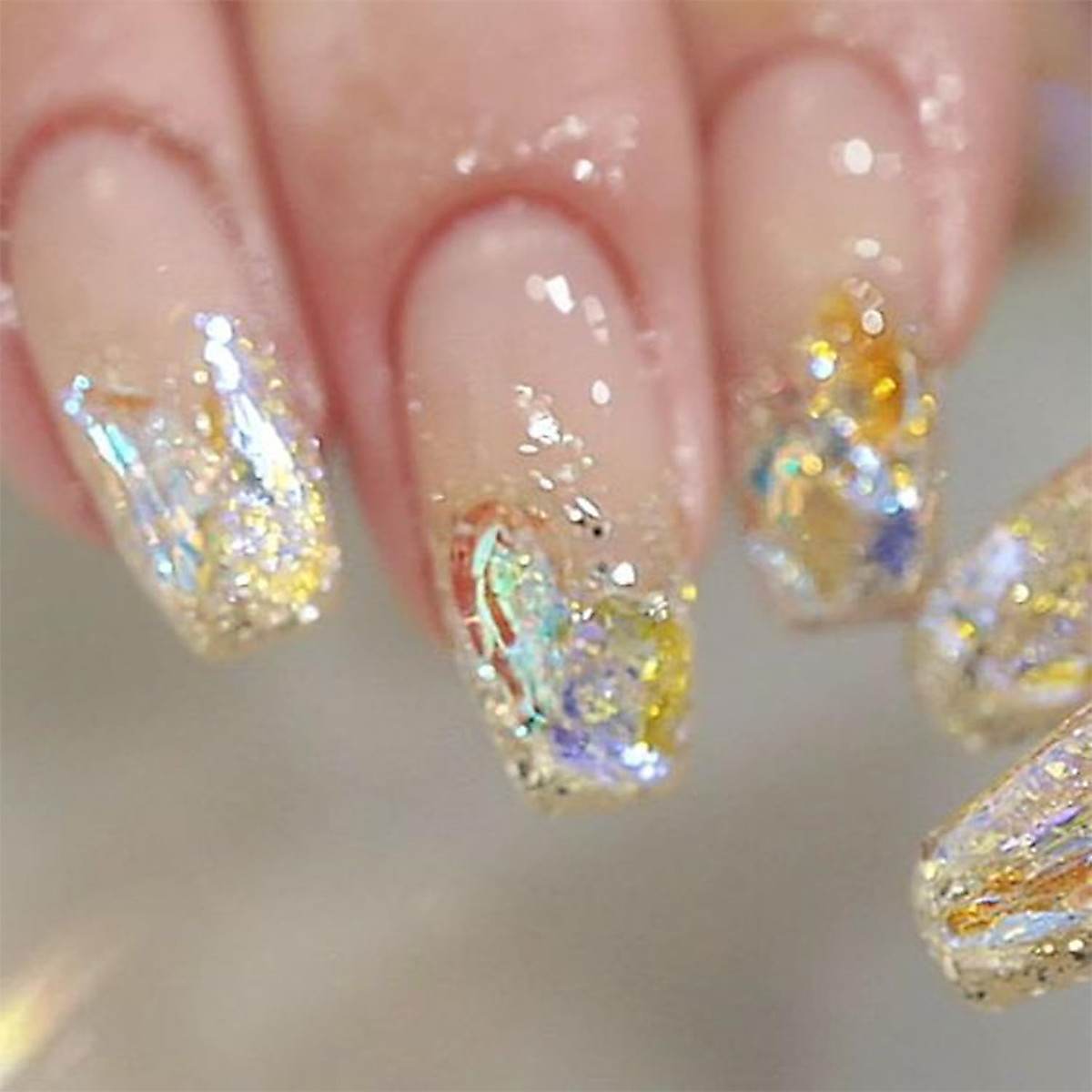 100Pcs Aurora Nail Art Rhinestones Multi Shapes 3D Glass AB Crystal For Nail Art Craft Decoration, Mix 10 Style Flat Back Crystals Charm Gem Stone