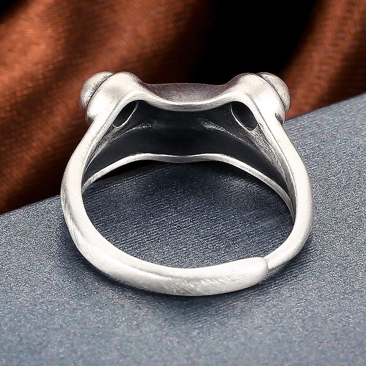 GAGAFEEL S925 Sterling Silver Frog Open Rings for Women Girl Adjustable Vintage Statement Ring Xmas Birthday Party Jewelry Gift (S925 Frog Ring)