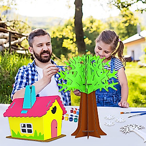 Kids Arts and Crafts Paper Puzzle Building and Painting Kit Holiday Party Activities DIY Craft Projects Toys for Boys Girls Age 3-5 4-8 8-12