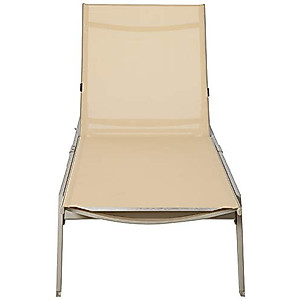 Ostrich Outdoor Princeton 2 Pack Patio Chaise Lounges | Patio Lounge Chairs | Patio Chairs | 5-Position Recliner Adjustable Sunbathing Lounge Chair for Patio, Beach, Yard, Pool, Tan & Taupe