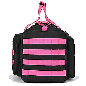 Tactical Gun Shooting Range Bag, Deluxe Pistol Range Duffle Bags Pink