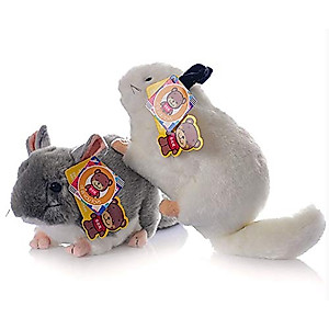 MSNOR 12 inch Chinchilla Plush Toy Stuffed Animal Toy Plush Animal Doll (Gray)