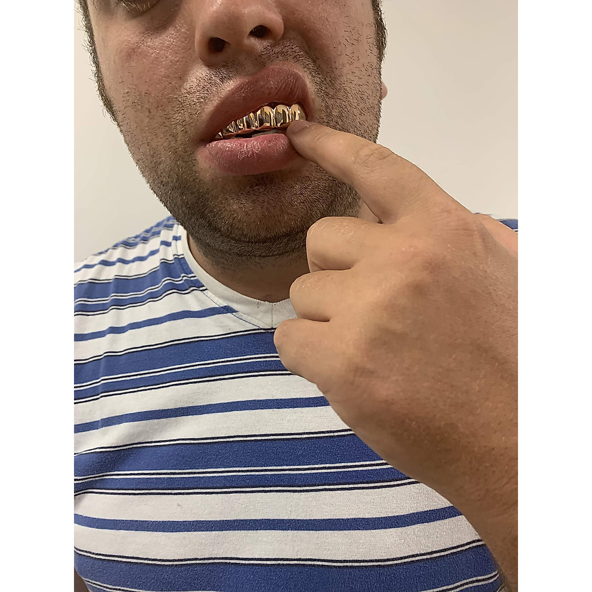 Solid 925 Sterling Silver Real Grillz - Rose Gold Plated - Custom Top & Bottom Grills For Teeth - Real Solid Silver NOT Plated