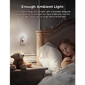 Rainbow Night Light, LOHAS[2 Pack] Plug in Night Light for Kids, 0.6W LED Dusk to Dawn Sensor Cute Nursery Gift, Daylight White 5000K, 30/60LM Nightlight for Baby Children Boy Toddler Decoration