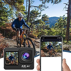 Xinsrenus Digital WiFi Camera, 4K Cameras for Photography 24MP Digital Picture Resolution Camera for Traveling Diving with Rechargeable Batteries