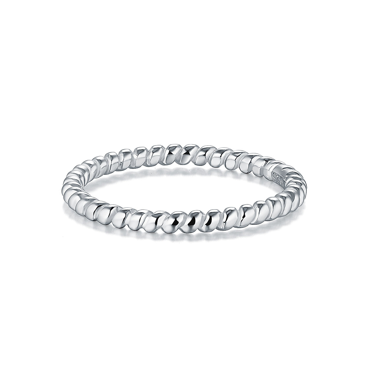 925 Sterling Silver Ring, BORUO Twisted Eternity Band Stackable Rings 2mm Size 8