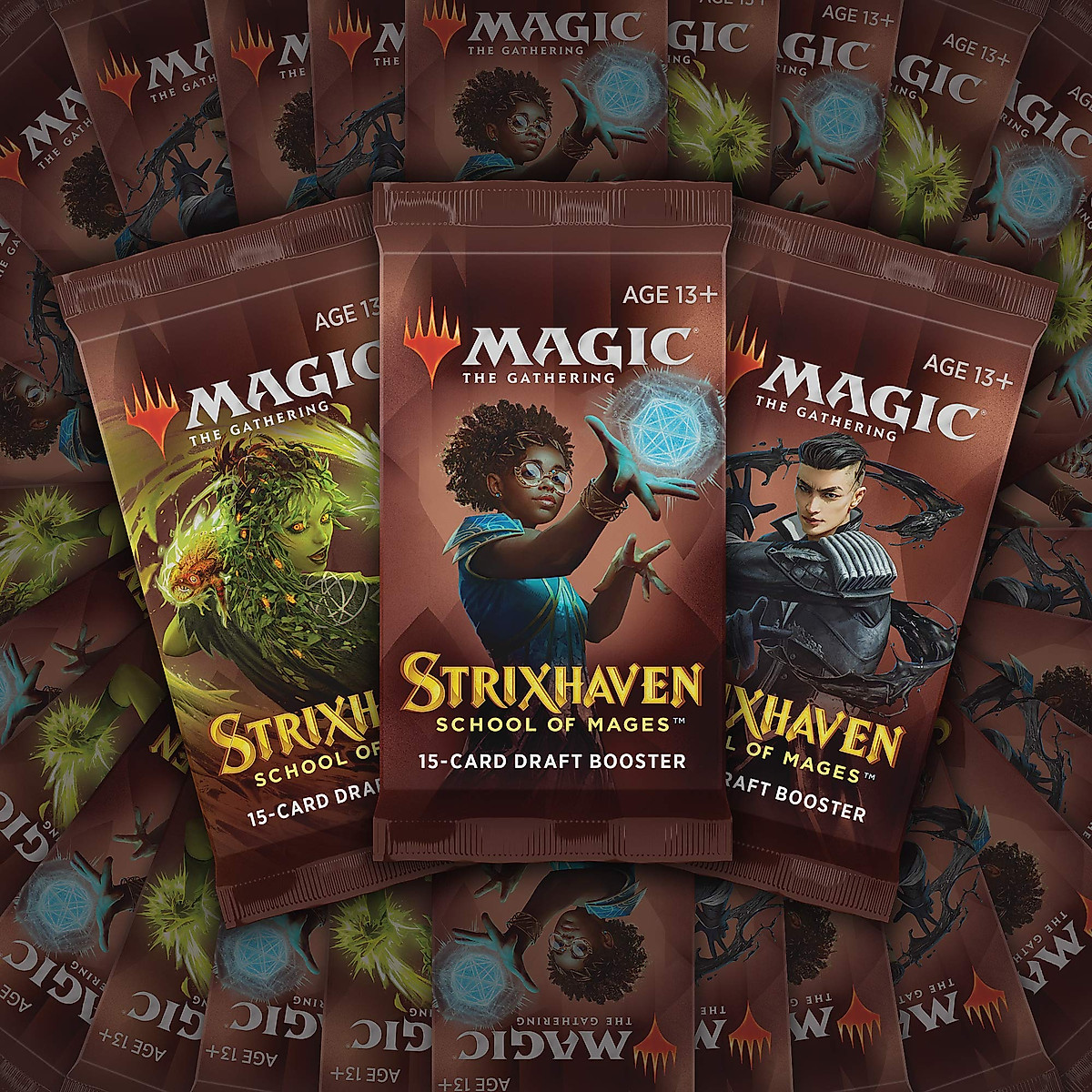 Magic: The Gathering Strixhaven Draft Booster Box | 36 Packs (540 Magic Cards), Brown