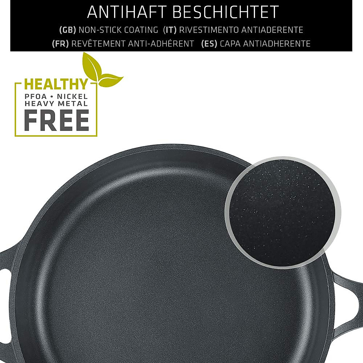 Berndes Vienna Frying Pan 20 cm Suitable for All Hobs with 3-Layer Non-Stick Coating Full Surface Induction Non-Stick Coating Black