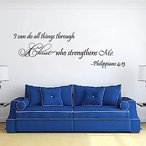 Summerjokes I Can Do All Thing Through Christ Who Strengthens Me Funny Inspiring Wall Sticker Decal Vinyl Sticker, Believe In Family Living Room Office School Classroom Library Gym Art Wall Decoration