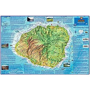 Kauai Hawaii Adventure Map Franko Maps Laminated Poster