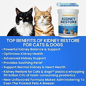 Kidney Restore Cats & Dogs Unflavored for Supporting Normal Kidney Function, Creatinine, Pet Renal Kidney Health Supplement Felines Canines