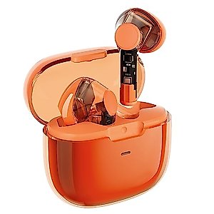TRUEFREE T3 Wireless Earbuds Semi-Open Bluetooth 5.3 Headphones with AI Smart Noise Cancellation for Calls, 28 Hours of Playtime, 13mm Driver Enhanced Music, 40ms Game Mode, Stylish Transparent Design