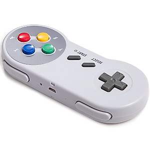 [New Version] 2 Pack 2.4 GHz Wireless Controller Game pad Compatible with SNES & PC, with SNES & USB Receivers, Support Windows PC, IOS MAC, Linux Raspberry Pi and SNES [Plug & Play] [Rechargeable]