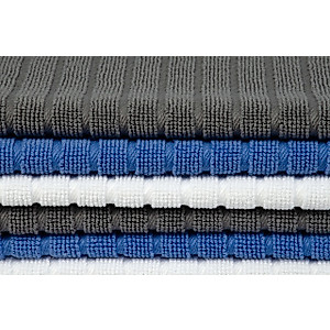 otinom 100% Cotton Terry Kitchen Dish Hand Towels - 6-Pack, 28 X 15 inches, 480 GSM