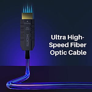 Certified 8K Fiber Optic HDMI Cable 35FT, Real HDMI 2.1 Cable, Ultra HD, 48Gbps, Supports 8K@60Hz, 4K@120Hz, 2K@144Hz, HDR, HDCP 2.2&2.3, Dolby, eARC for Xbox, Series X, Laptop, Switch, PS5, UHD TV