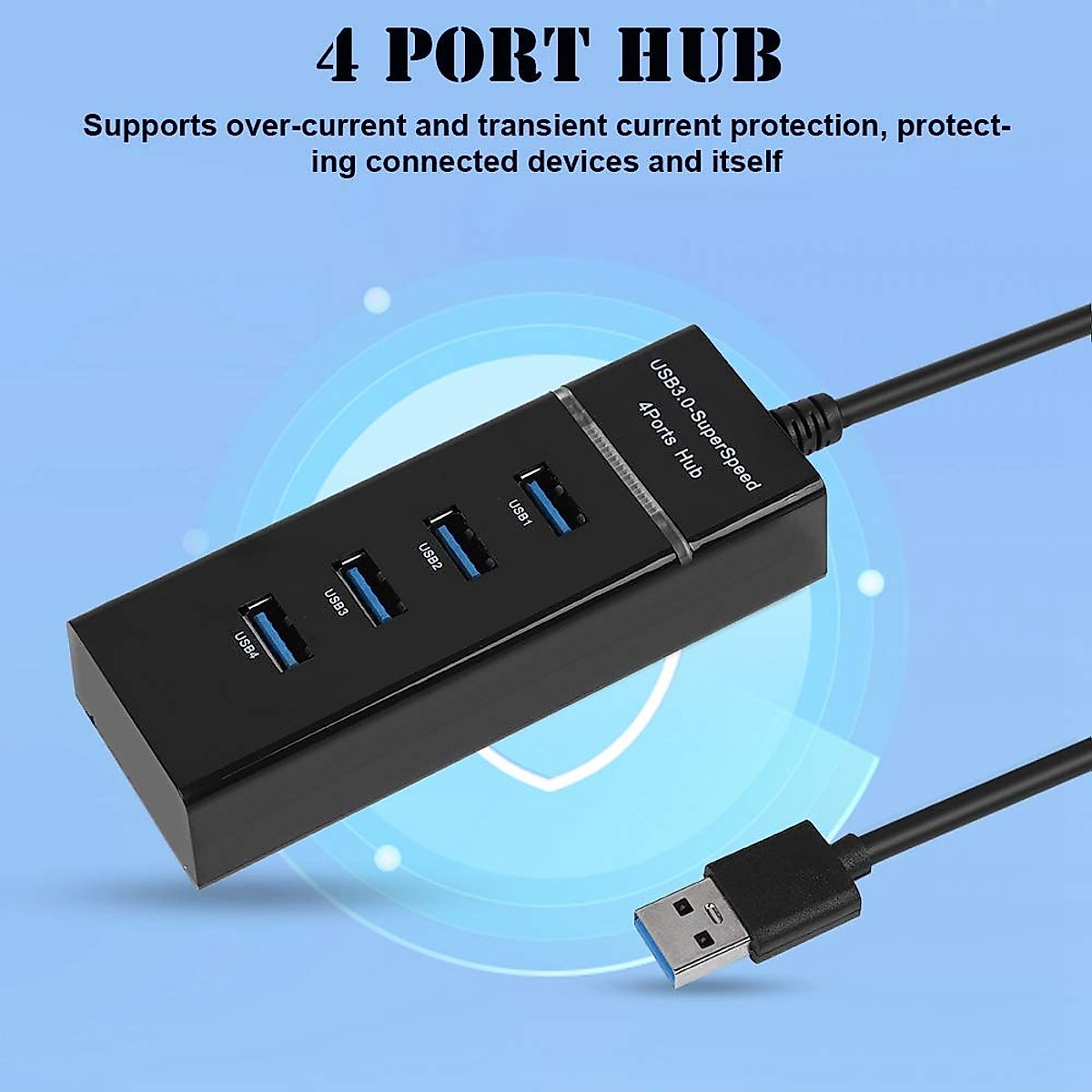 Ciglow 4 Port Hub,Portable USB 3.0 Adapter Splitter,5Gbps Data Transfer,Plug and Play,Data Hub for MacBook,PS4,Xbox One,Tablet,Etc.