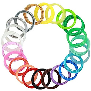 1.75mm 22 Mixed Colors 3D Printing PLA Filament Sample Refill Pack, Each Color 10ft, Total 220ft PLA Refills, Fit for Most 3D Printer & Normal 3D Pen, with Extra 2 Silicone Finger Caps by OEM MIKA3D