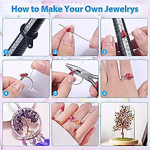 Jteremy Irregular Chips Stone Beads Natural Gemstone Beads Kit with Earring Hooks Spacer Beads Pendants Charms Jump Rings for DIY Jewelry Necklace Bracelet Earring Making for DIY Jewelry Making, Beadi