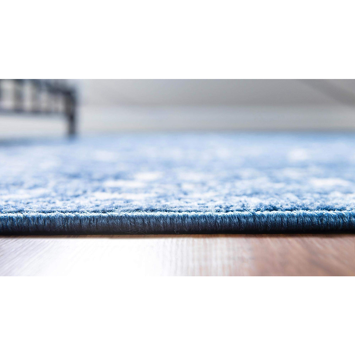 Rugs.com Boston Collection Rug – 2' x 3' Blue Low-Pile Rug Perfect for Living Rooms, Large Dining Rooms, Open Floorplans
