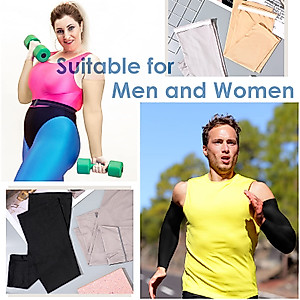 4 Pairs Plus Size Arm Sleeves UV Sun Protection Cooling Ice Silk Oversized Compression Sleeve Cover for Women (Classic Color)