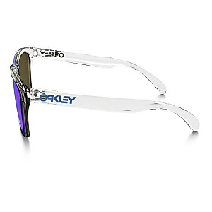 Oakley Frogskins Sunglasses Crystal Clear with Prizm Sapphire Iridium Lens 55mm