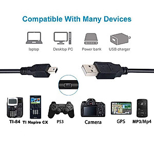 Akingdleo USB Data/Charger Cable Compatible for Garmin Drive 50 50LM 50LMT 51 60 60LM 61 61LM 61LMT(5ft-Black)