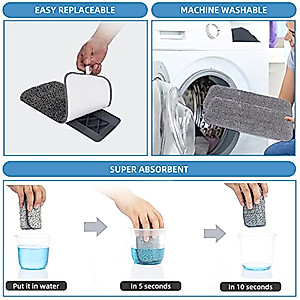 Microfiber Spray Mop for Floor Cleaning with 5 Washable Pads,360 Degree Spin Dust Mop with Mop Holder and Scraper for Home Kitchen Bathroom,Dry Wet Flat Mop for Wood Laminate Ceramic Hardwood Tile