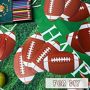 Gersoniel 4 Pcs Football Party Decorations Supplies Football Banner for Football Bowl Game Day DIY Football Paper Cutouts for Football Themed Birthday Party Home Hanging Garland Decor