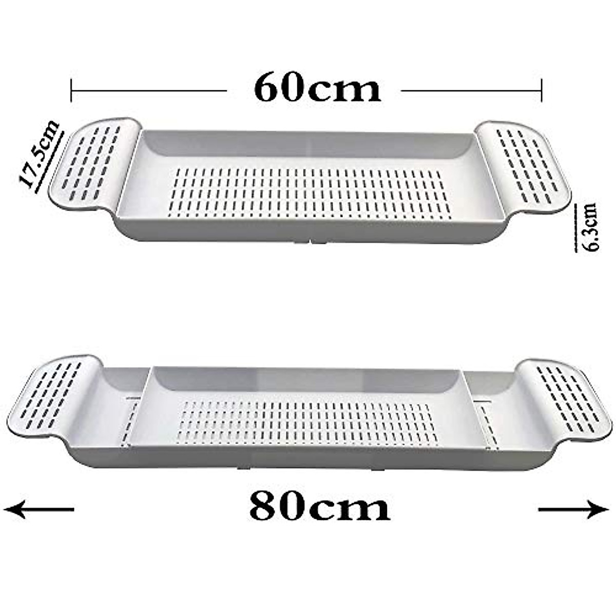 Bath Bridge Caddy Bathtub Trays Rack Dish Drainer Rustproof Phone Toy Pad Book Wine Candle Holder Tablet Bathroom Accessories Storage Drying Compact Extending Side