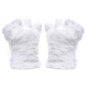 Odema Womens Winter Warm Gloves Cosplay Cat Paw All Cover Mittens for Girls