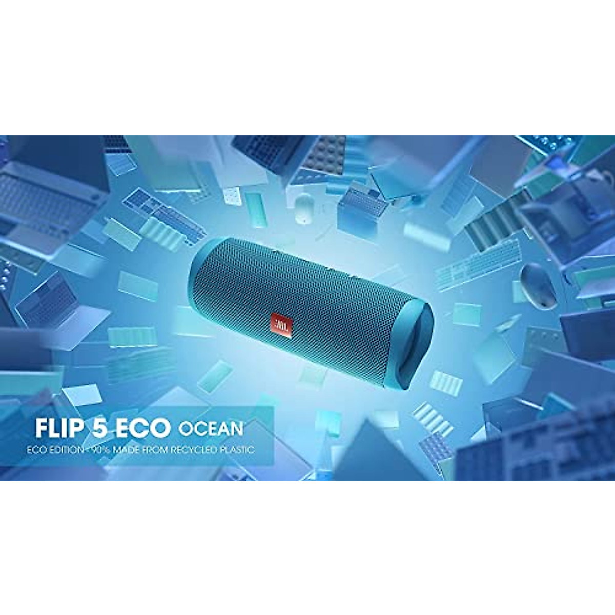 JBL FLIP 5 Waterproof Portable Bluetooth Speaker - Eco Blue (Renewed)