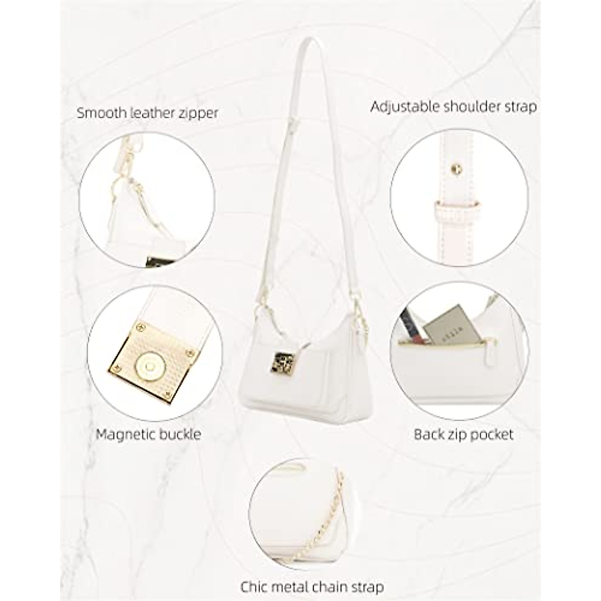 ANNASPEAK Crossbody Bag for Women Purse Handbag Leather Shoulder Bag with 2 Straps Pockets Hobo Clutch for Travel, Black