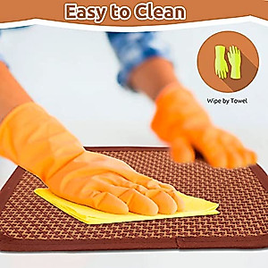 SAWMONG 4 Pack Hamster Cooling Mat, Hamster Cage Liners Mats, Cool Mat for Guinea Pigs, Cooling Pad for Rabbit, Washable & Fast Absorbent Cage Liner for Small Animal(Square)