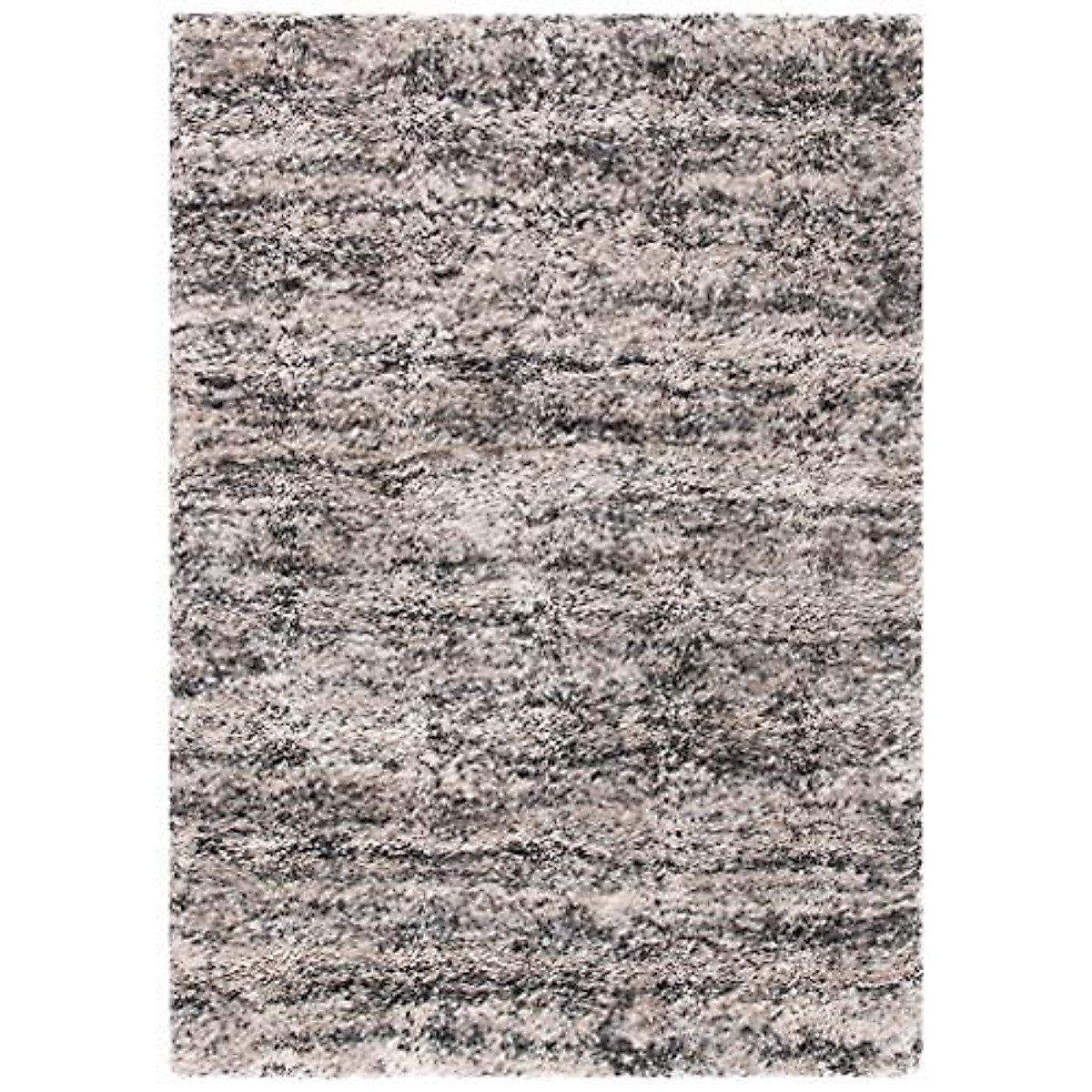 SAFAVIEH Iceland Shag Collection Area Rug - 5'3" x 7'6", Cream & Grey, Modern Design, Non-Shedding & Easy Care, 2.5-inch Thick Ideal for High Traffic Areas in Living Room, Bedroom (ISG519A)