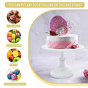 PNBO 3pcs Round Cake Stands - White Small Cake Stand Set - Cake Display Stands for Dessert Table - Cake Plate for Girl's Birthday Parties,Baby Shower,Weddings,Graduation Ceremonies,Anniversaries