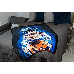 JUST FUNKY Dragon Ball Super Goku Large Anime Fleece Throw Blanket | Official Dragon Ball Super Throw Blanket | Collectible Anime Throw Blanket | Measures 60 x 45 Inches