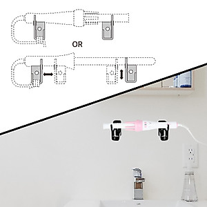 Beautyflier Curling Iron Holder, Multi-functional Acrylic Display Rack, Horizontal Wall Mount Rack for Flat Irons, Hair Styling Tool Storage Organizer, Hair Straighteners, Curling Wands, Combs (Black)