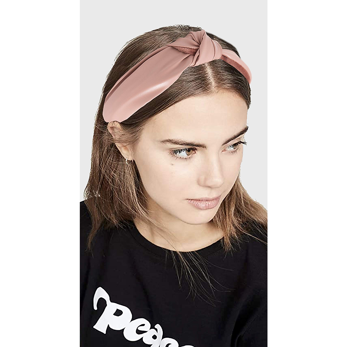 YETASI Headbands for Women Pink Trendy Head bands for Women's Hair Faux Leather Knotted Headband for Women is a Top Knot Womens Headbands Fashion Designer