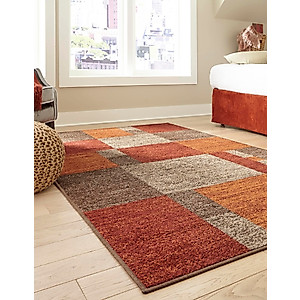 Unique Loom Autumn Collection Area Rug - Providence (6' 1" x 9' Rectangle, Multi/ Beige)