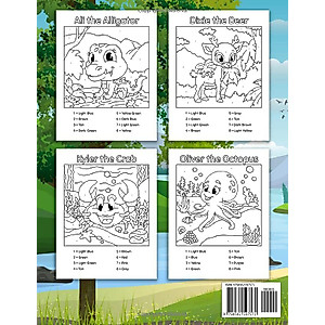 Color By Number Books For Kids Ages 4-8: Animals Color By Number For Little Girls And Boys