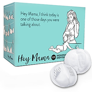 Hey Mama Disposable Nursing Pads - (120) Super Absorbent, Ultra Comfortable & Individually Wrapped