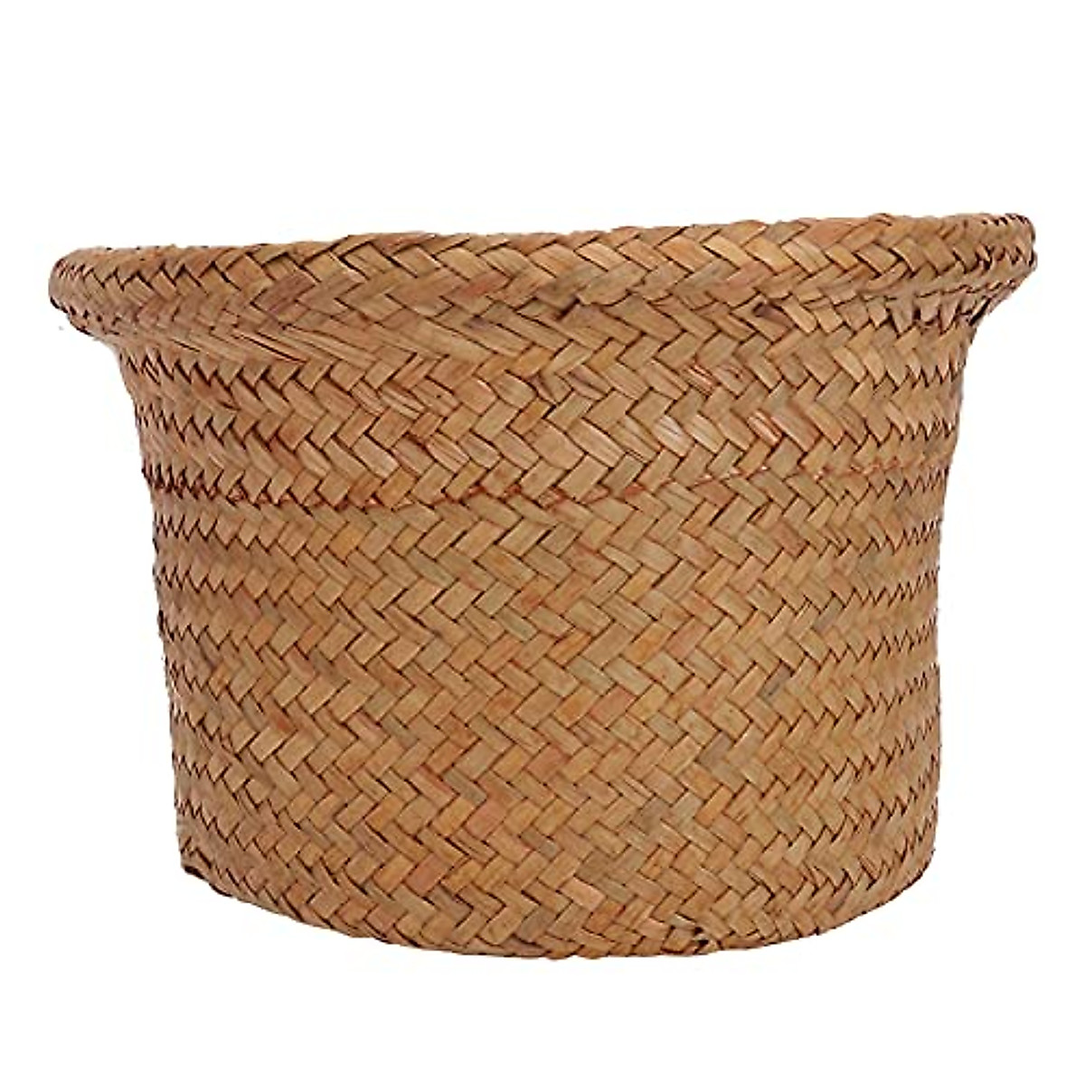 NUOBESTY Wicker Trash Can Rattan Garbage Bin Waste Basket Hyacinth Flower Pots Woven Storage Basket for Home Office
