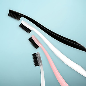 Revele: Pack of 4 Dentist Approved Charcoal Infused Toothbrushes, Clean and Sleek, 4 Colors, Toothbrushes for Men and Women