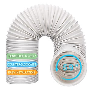 NEAGLORY Portable Air Conditioner Hose - AC Hose with 5.9" Diameter, Anti-Clockwise Thread, Length up to 78.7" - Exhaust Hose for Portable AC Vent Compatible
