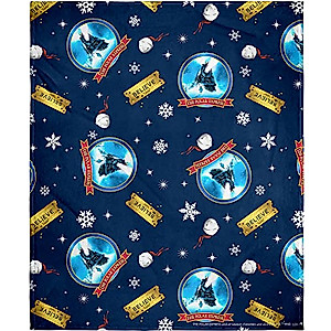 INTIMO The Polar Express Train Believe Golden Ticket Allover Print Fleece Sherpa Throw Blanket