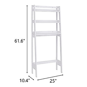 ZenStyle Over The Toilet Storage, 3-Tier Bathroom Space Saver Organizer Rack, Freestanding Above Toilet Stand for Bathroom, Laundry, Restroom, White